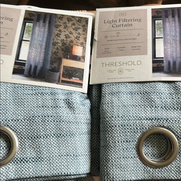 Threshold | Accents | Threshold Light Filtering Curtain In Blue ...